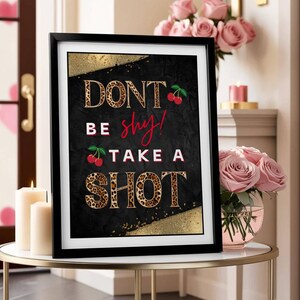 Don't Be Shy Take a Shot Cheetah Print Sign- Printable Entry Fee Shot ...