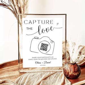 Capture the Love QR Code Sign Template- Editable Wedding Photo Capture ...