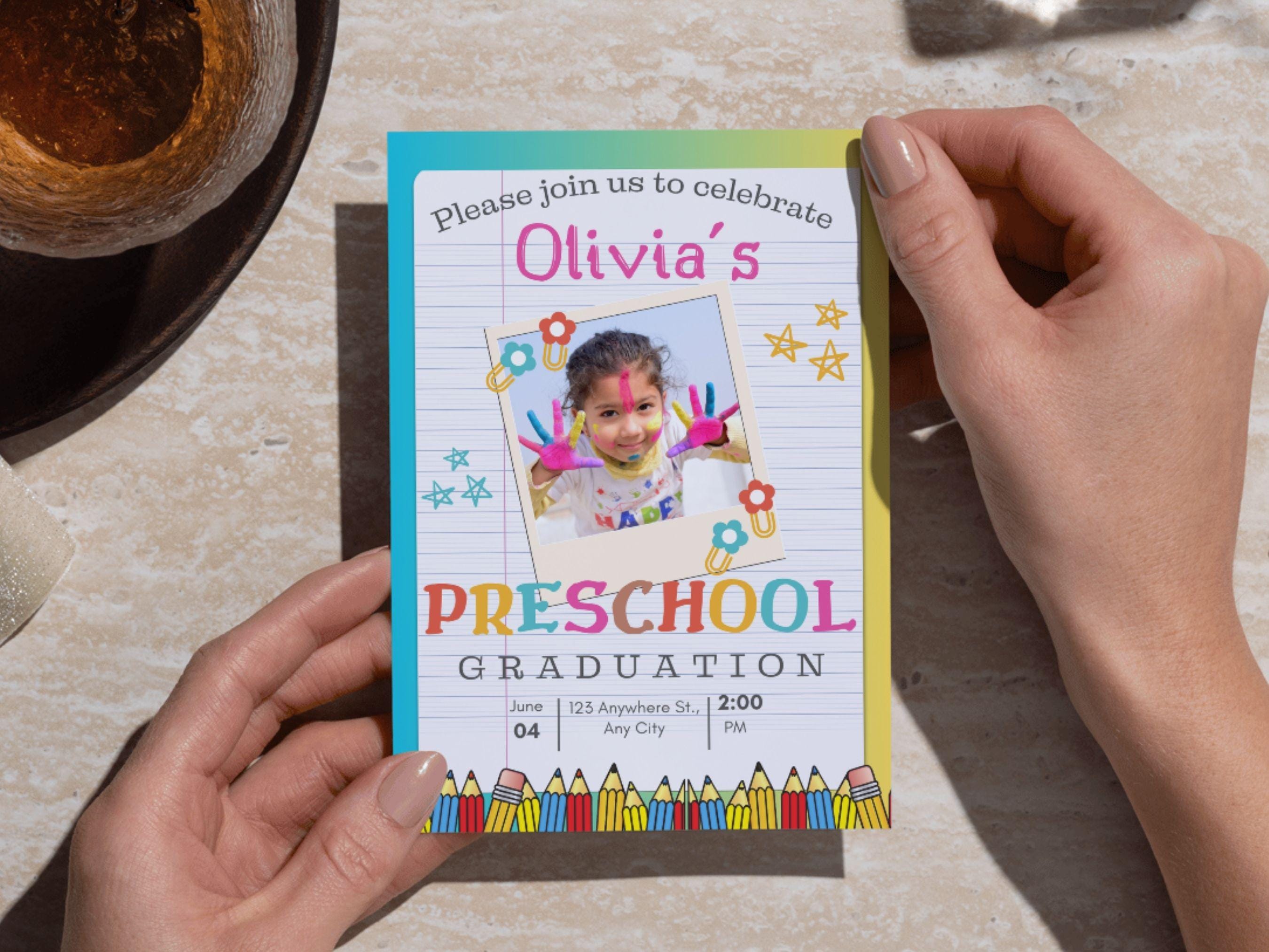 Editable Preschool Graduation Invitation With Photo- Printable Prek ...