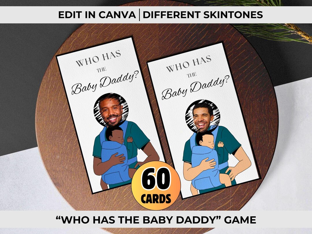 Who Has the Baby Daddy Baby Shower Game- Editable Celebrity Scratch off ...