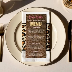 Cheetah Print Graduation Party Bundle- Editable Leopard Welcome Poster ...