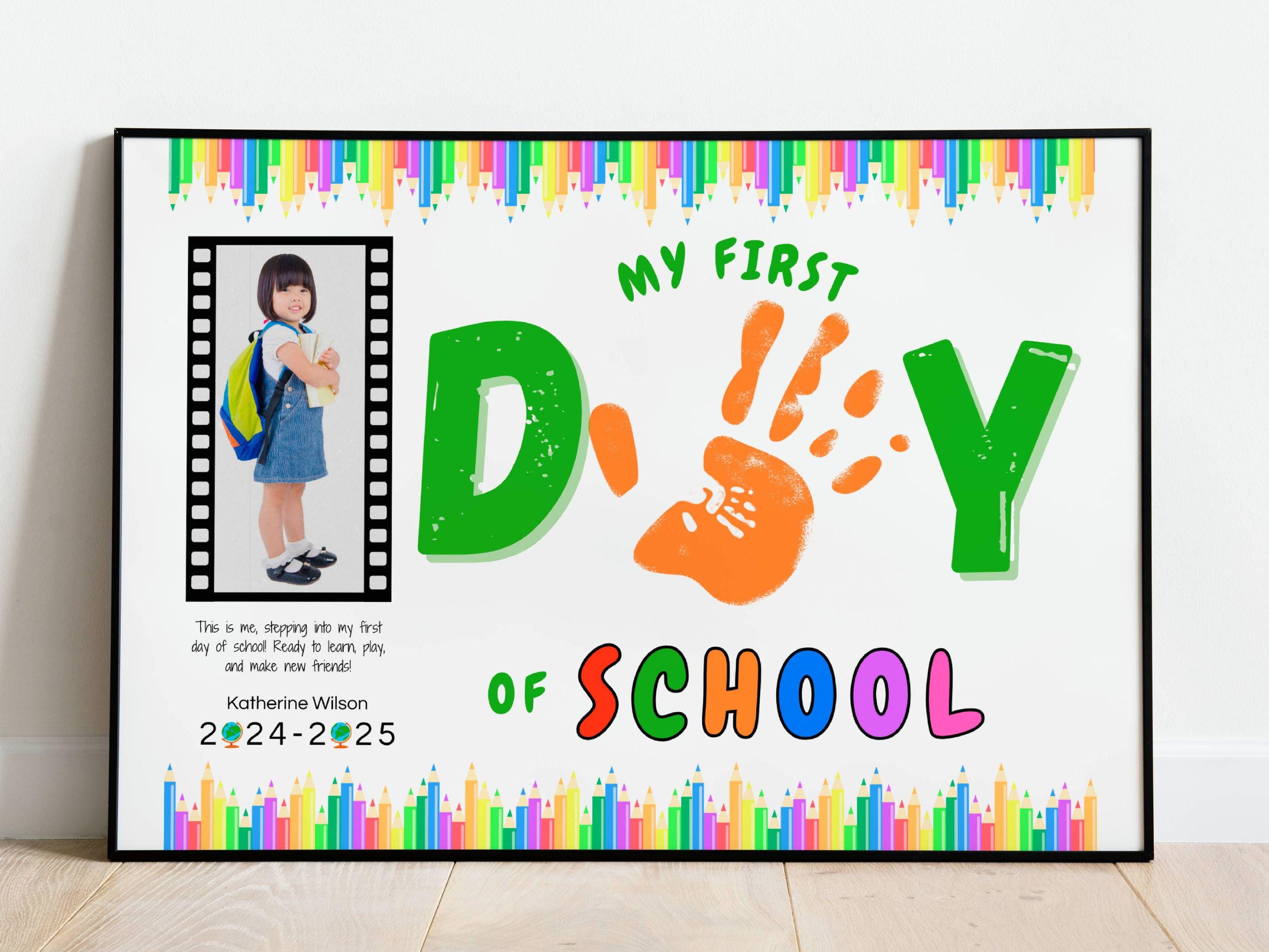 Editable First Day of School Handprint With Photo Printable Preschool ...