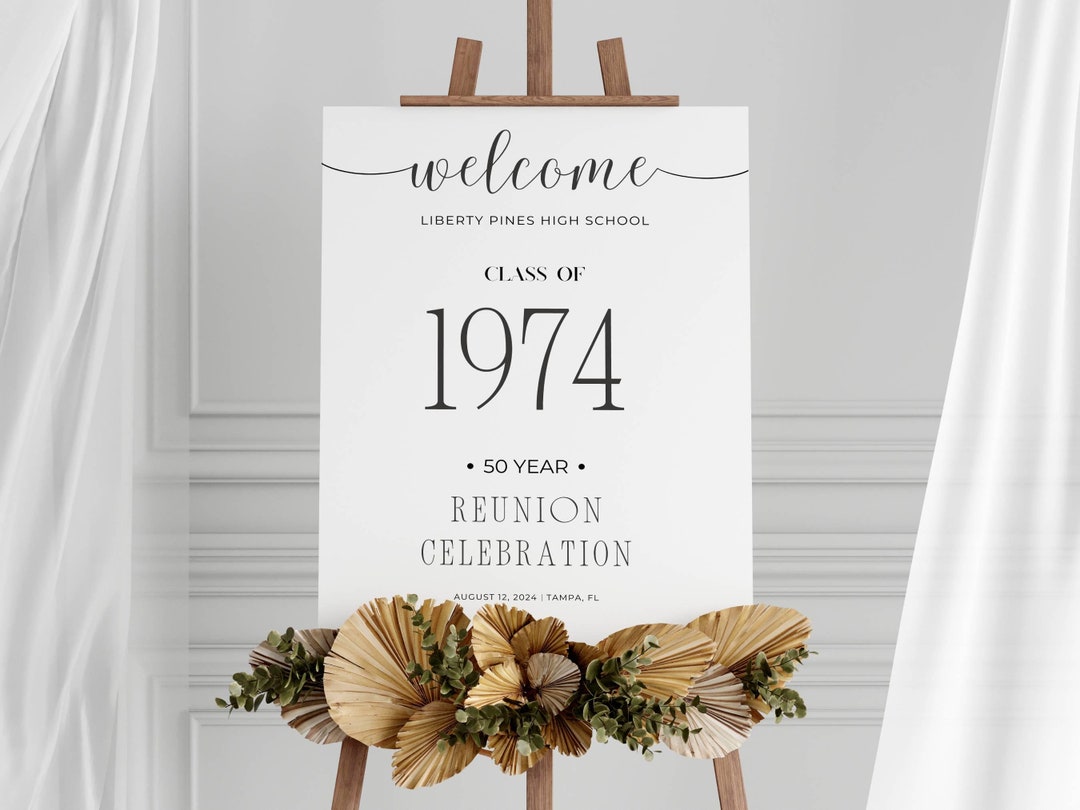 Class Reunion Welcome Sign- Any Year 50th High School Welcome Board ...