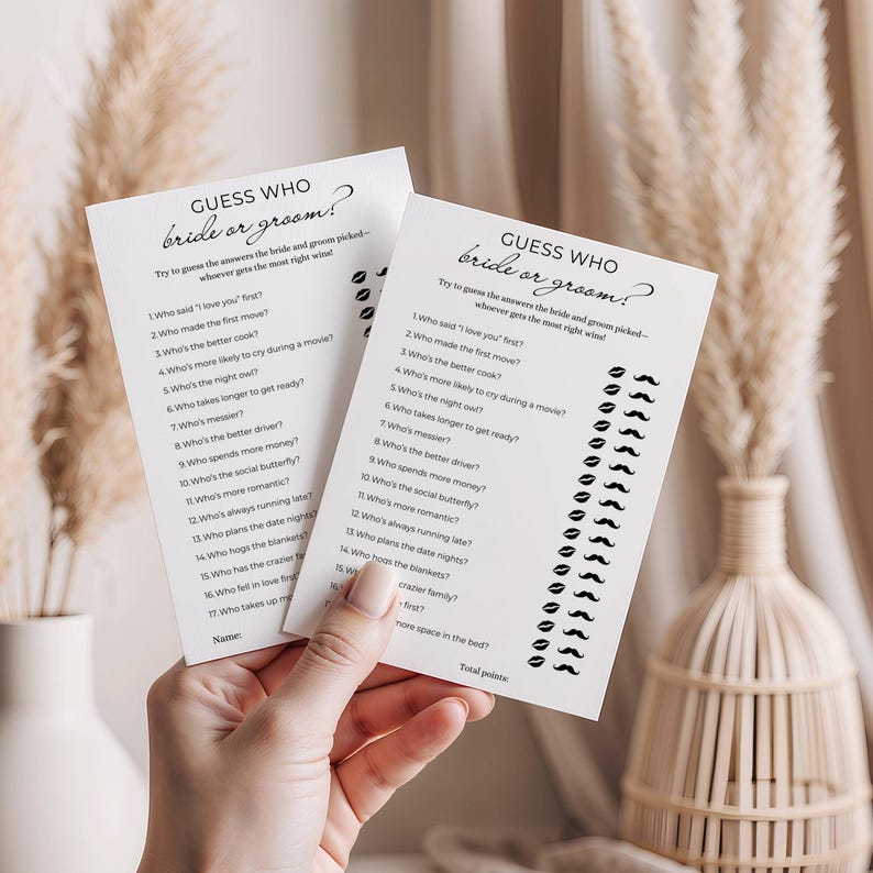 Guess Who Bride or Groom- Editable Bridal Shower Game, Printable ...