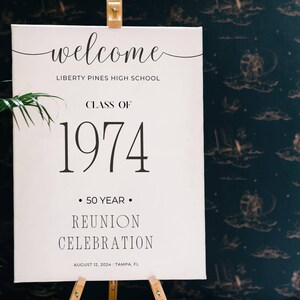 Class Reunion Welcome Sign- Any Year 50th High School Welcome Board ...