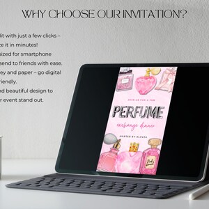 Perfume Exchange Invitation Canva Template- Digital Animated Pink ...