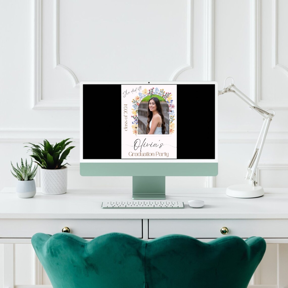 Wildflower Graduation Welcome Sign Template With Picture Editable ...