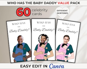Who Has the Baby Daddy Baby Shower Game Editable Celebrity Scratch off ...