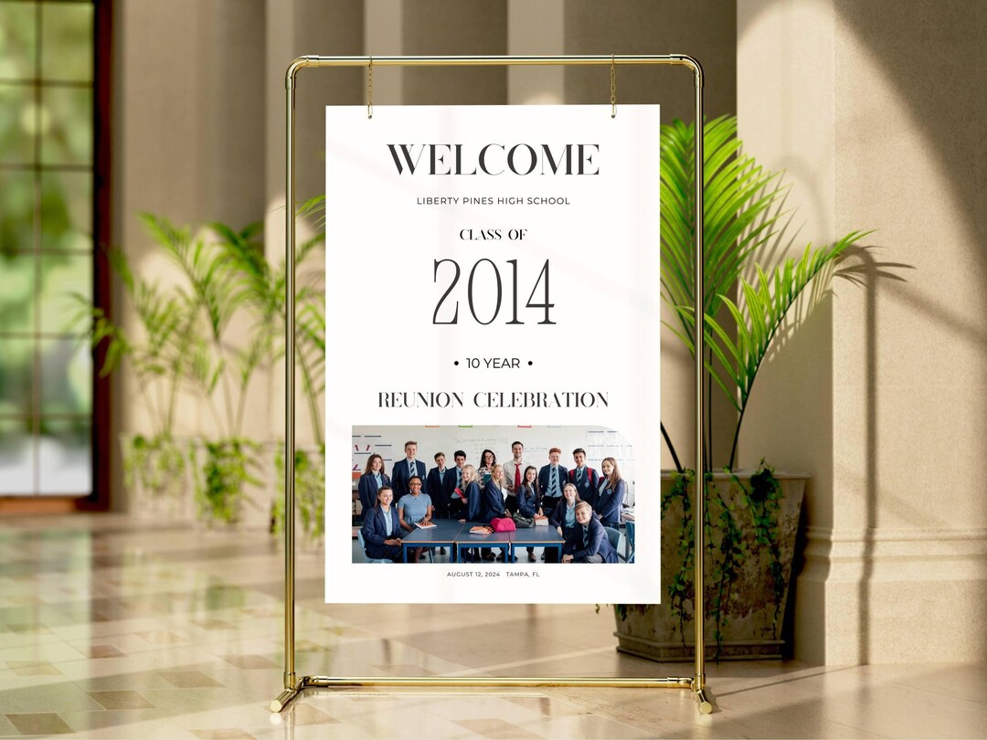 Class Reunion Welcome Sign Photo Any Year 10th High School Welcome ...