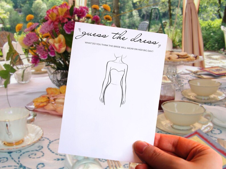 Guess the Dress Bridal Shower Game- Printable Sketch the Dress ...