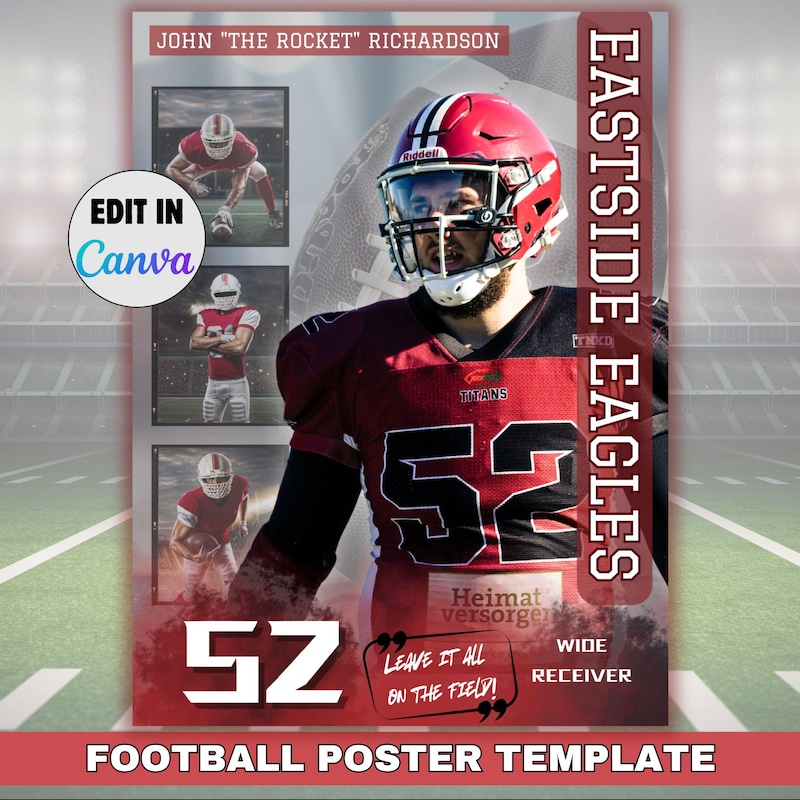 Senior Football Banner Canva Template - Etsy