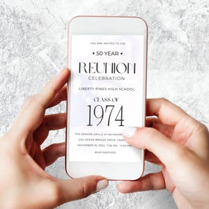Class Reunion Invitation- Any Year 50th High School Digital Invite ...