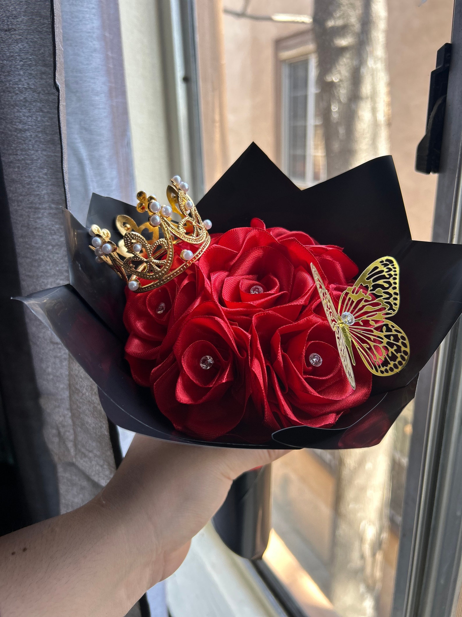 Eternal Roses Bouquet Forever Roses Ribbon Roses Anniversary Gift ...