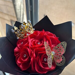 Eternal Roses Bouquet Forever Roses Ribbon Roses Anniversary Gift ...