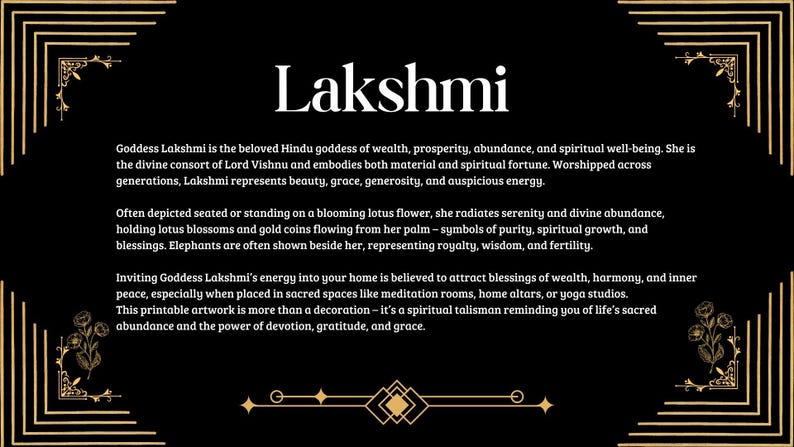 Goddess Lakshmi - Radiance of Prosperity, Grace of Wealth, and Guardian ...