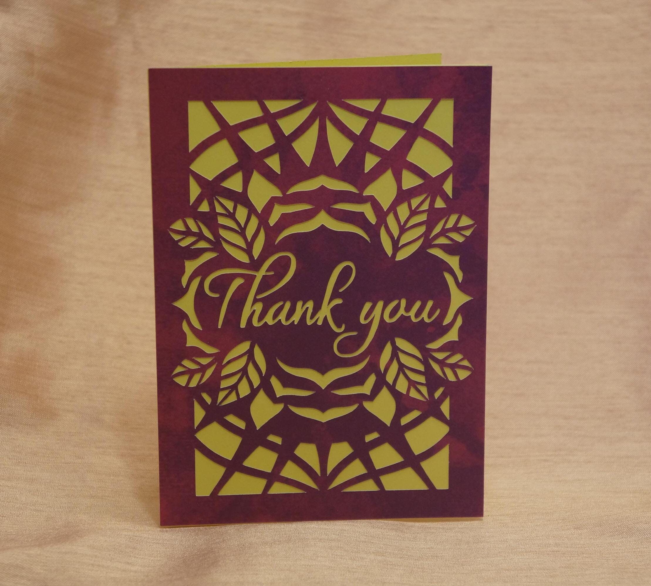 Easy Thank You Card PNG Digital Cut File | Card Making | Papercrafts ...