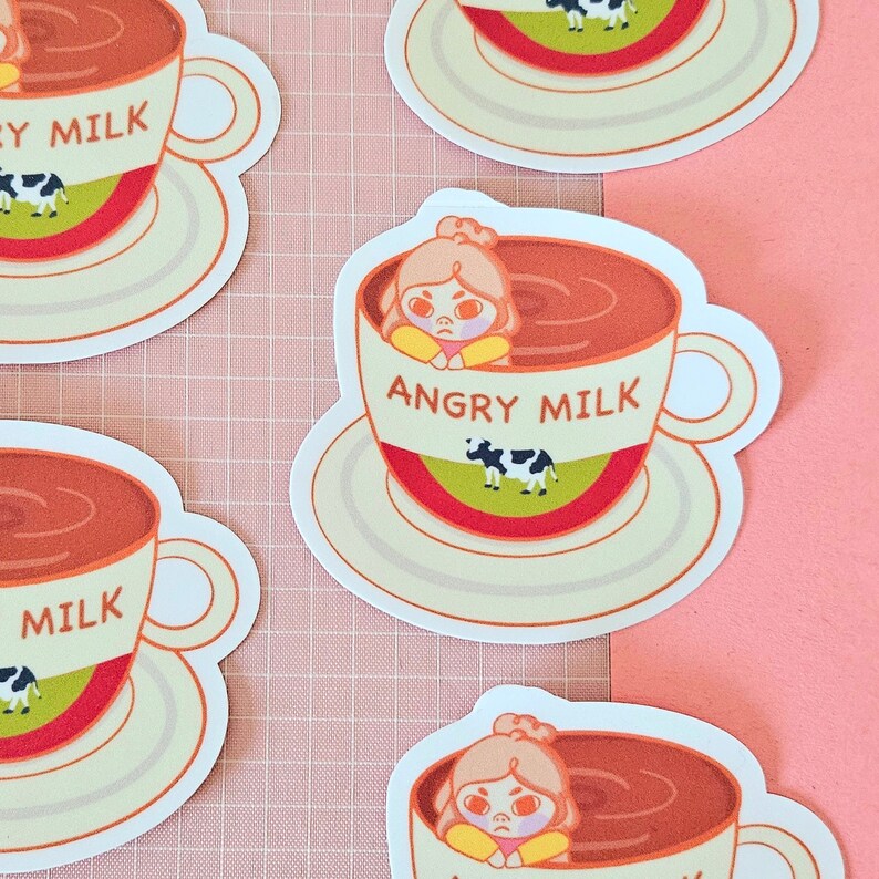 Angry Hong Kong Milk Tea Laminated Vinyl Sticker - Etsy