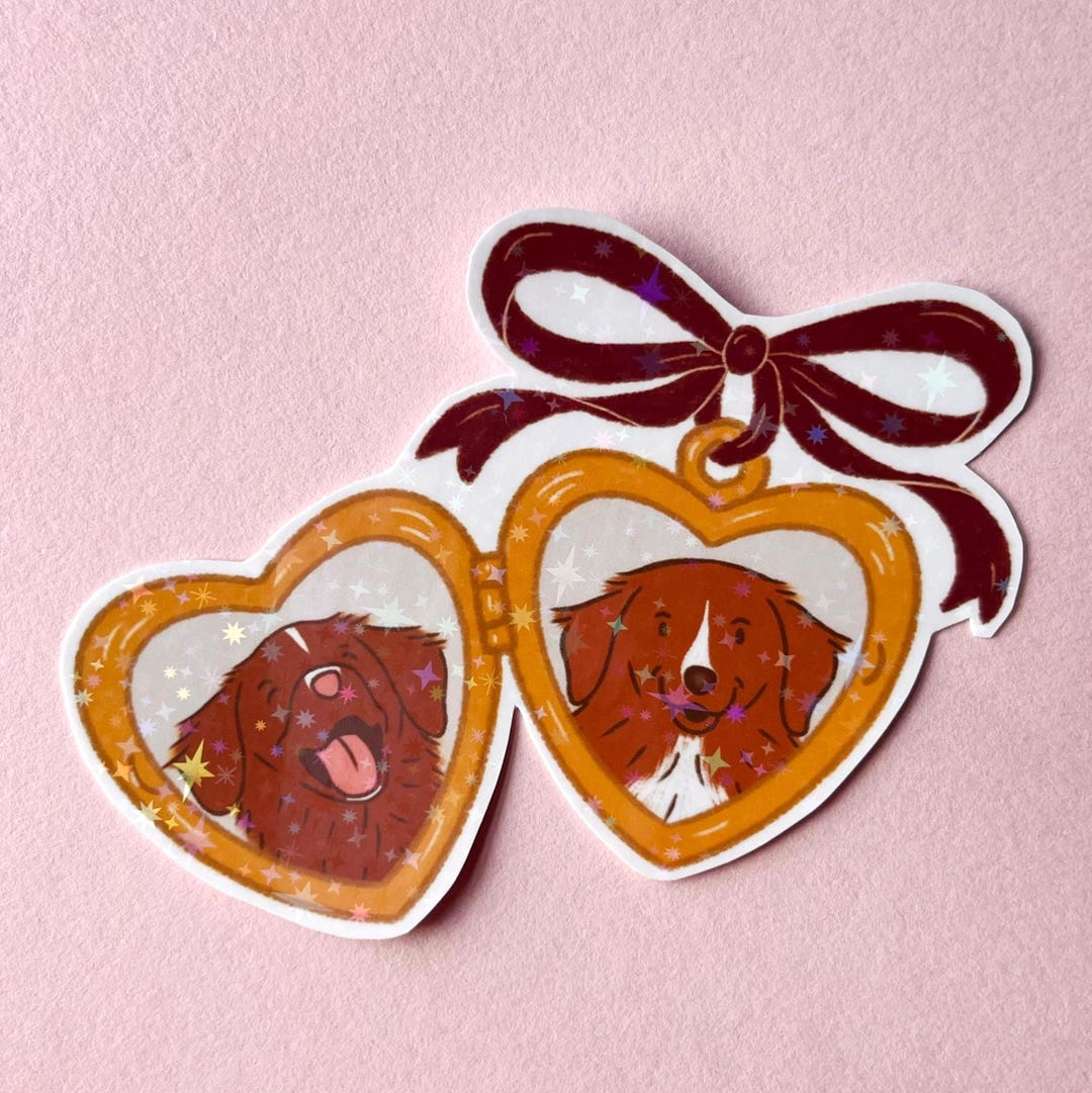 Toller Love Locket Sticker - Nova Scotia Duck Tolling Retriever ...