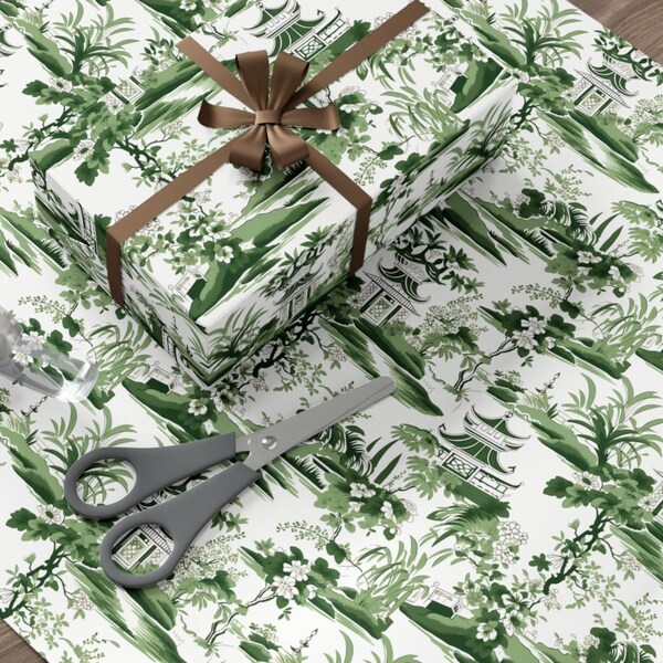 Green and White Wrapping Paper - Etsy