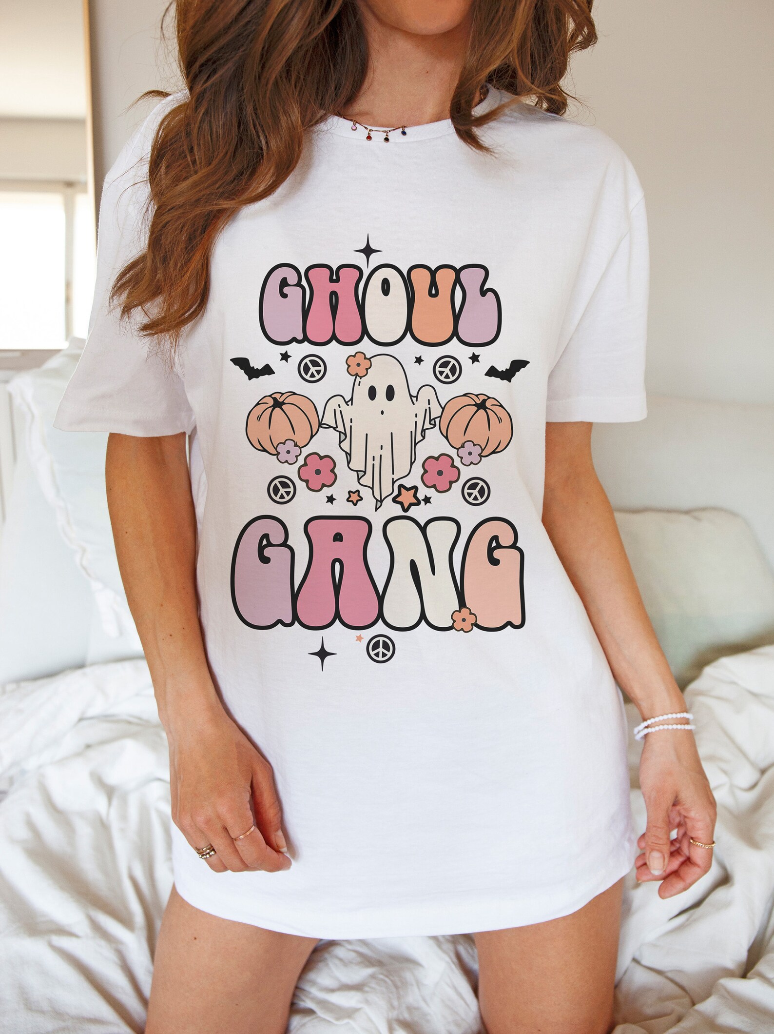 Retro Halloween Boho T Shirt Ghoul Gang, Group Girls Night Out Party ...