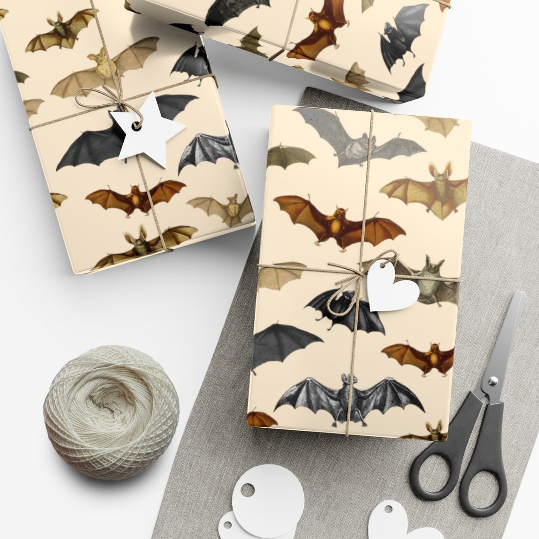 Halloween Wrapping Paper Vintage Bats Gift Wrap Horror Lover Gift ...