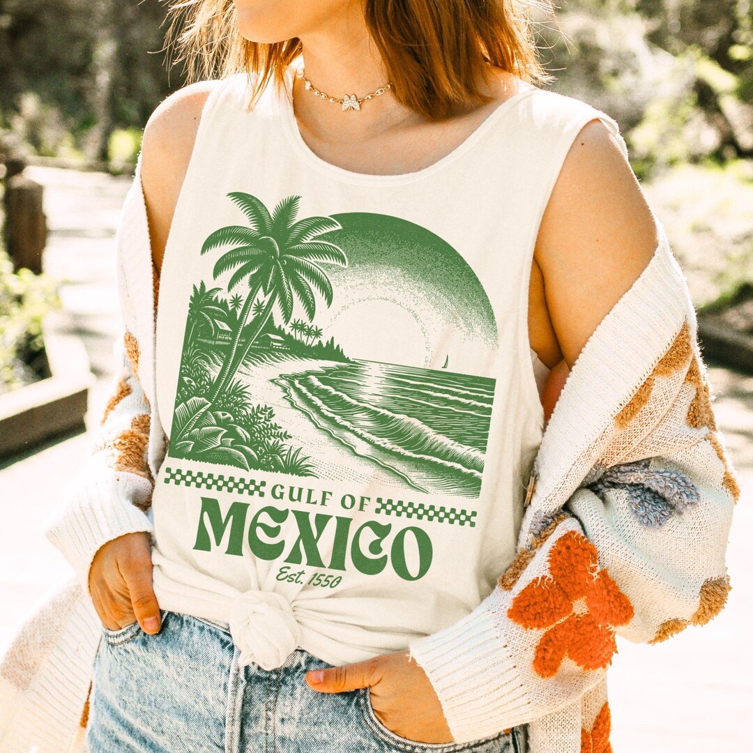 Gulf of Mexico Tank Top Comfort Colors Mexican Pride Tee Vintage Beach ...