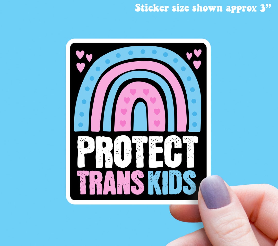 Protect Trans Kids Sticker LGBTQIA Sticker Cute Transgender Flag ...