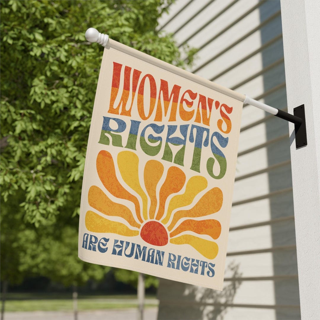 Feminist Flag Womens Rights Are Human Rights Boho Garden Flag Pro ...