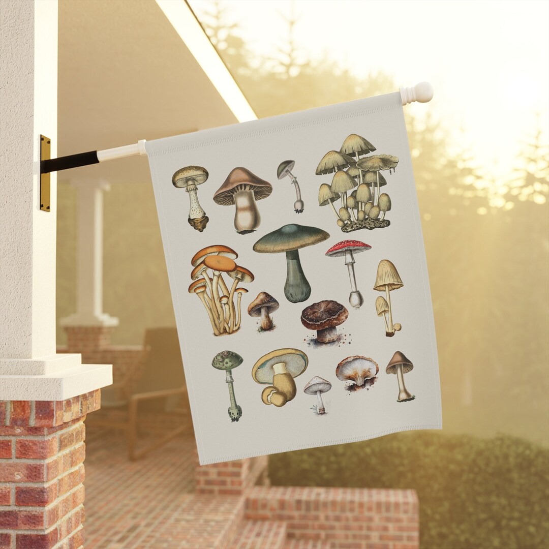 Vintage Mushroom Flag Dark Academia House Flag Halloween Garden Decor ...