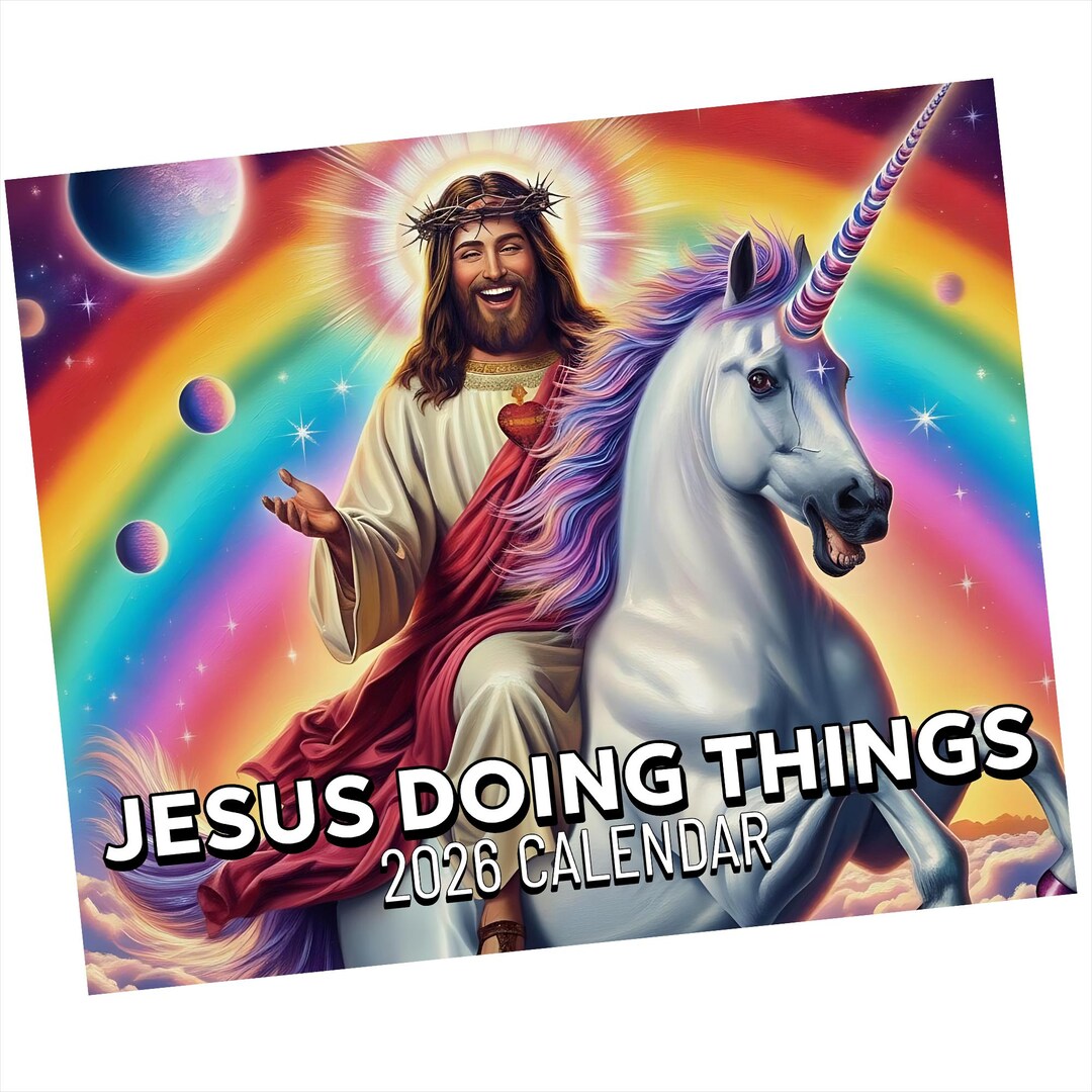 Funny 2026 Wall Calendar, Jesus Doing Things, Jesus Christ Monthly ...