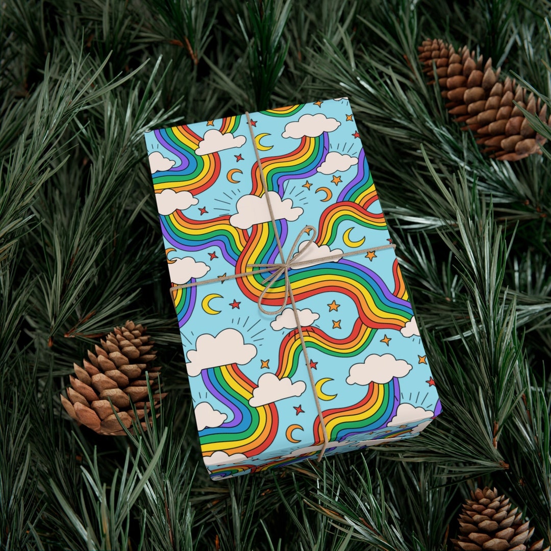 Kawaii Rainbow Gift Wrap LGBTQ Gift Wrap Cute Rainbow Wrapping Paper ...