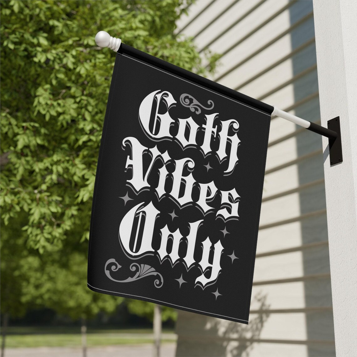 Witchy House Flag Goth Vibes Only Funny Halloween Garden Flag Gothic ...