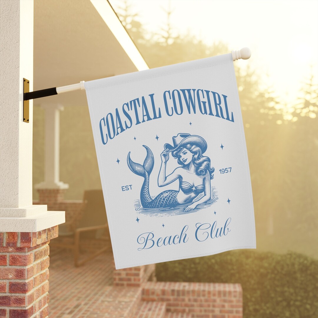 Coastal Cowgirl Decor Beach Club Mermaid Garden Flag Mermaidcore ...