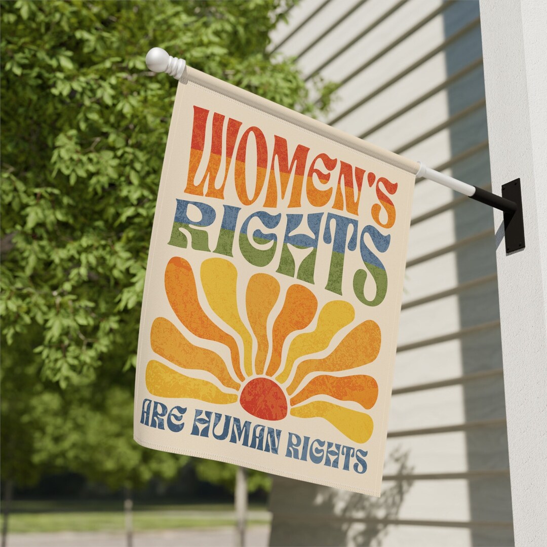 Feminist Flag Womens Rights Are Human Rights Boho Garden Flag Pro ...