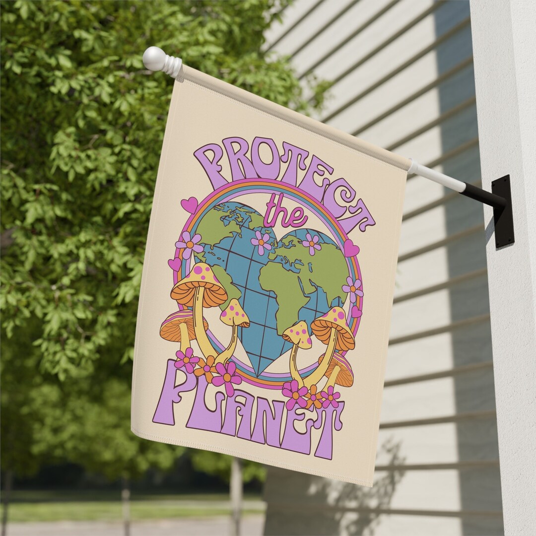 Protect the Planet Flag Welcome Flag Hippie Yard Sign Earth Day Flag ...