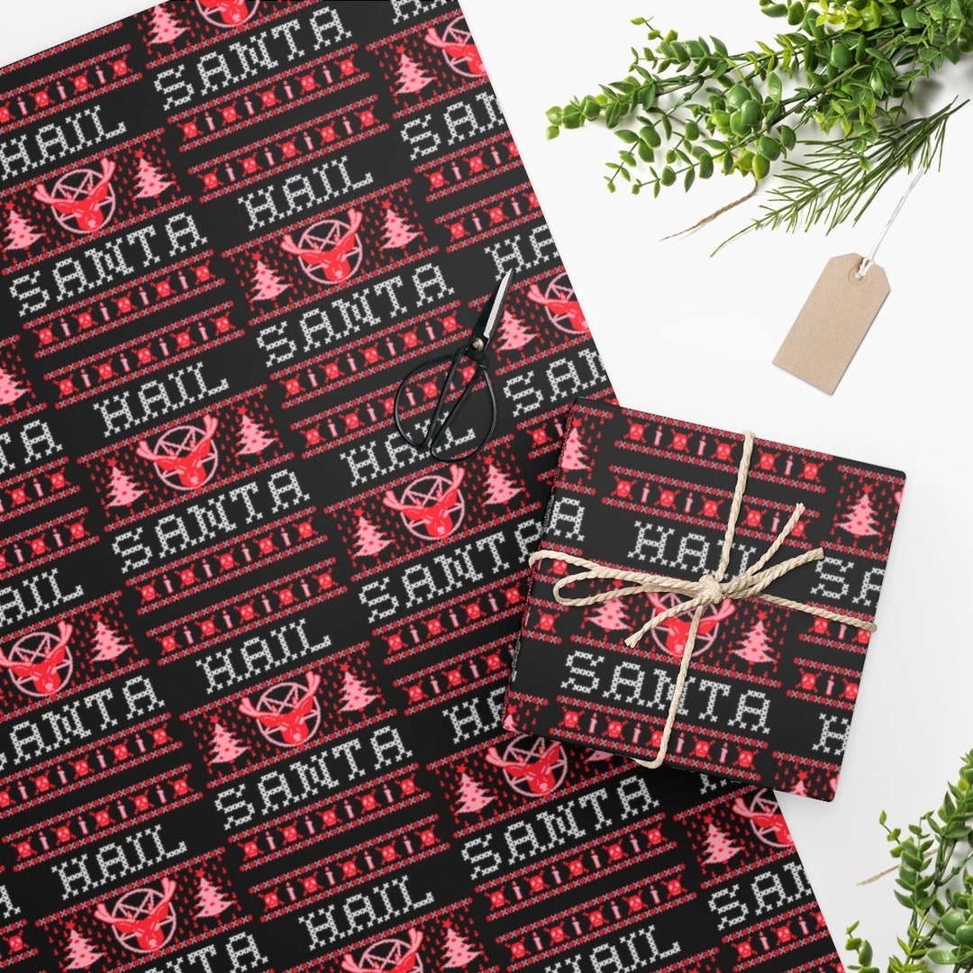 Hail Santa Christmas Gift Wrap - Horror Christmas Wrapping Paper ...