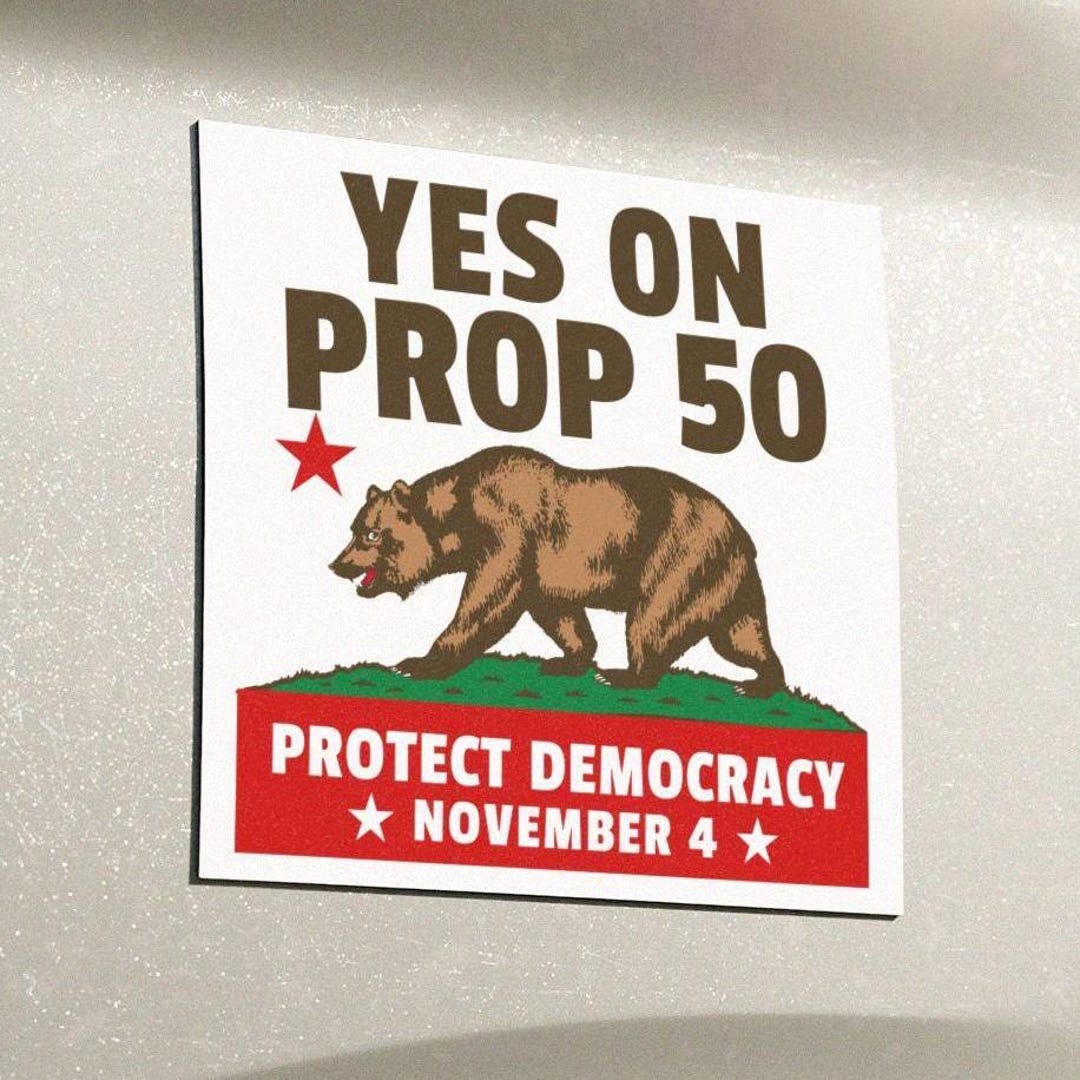 Prop 50 Bumper Magnet California Bear Election Rigging Response Act ...