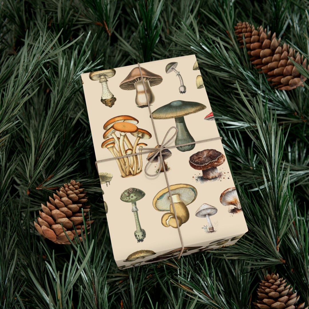 Halloween Wrapping Paper Vintage Mushroom Gift Wrap Mushroom Lover Gift ...