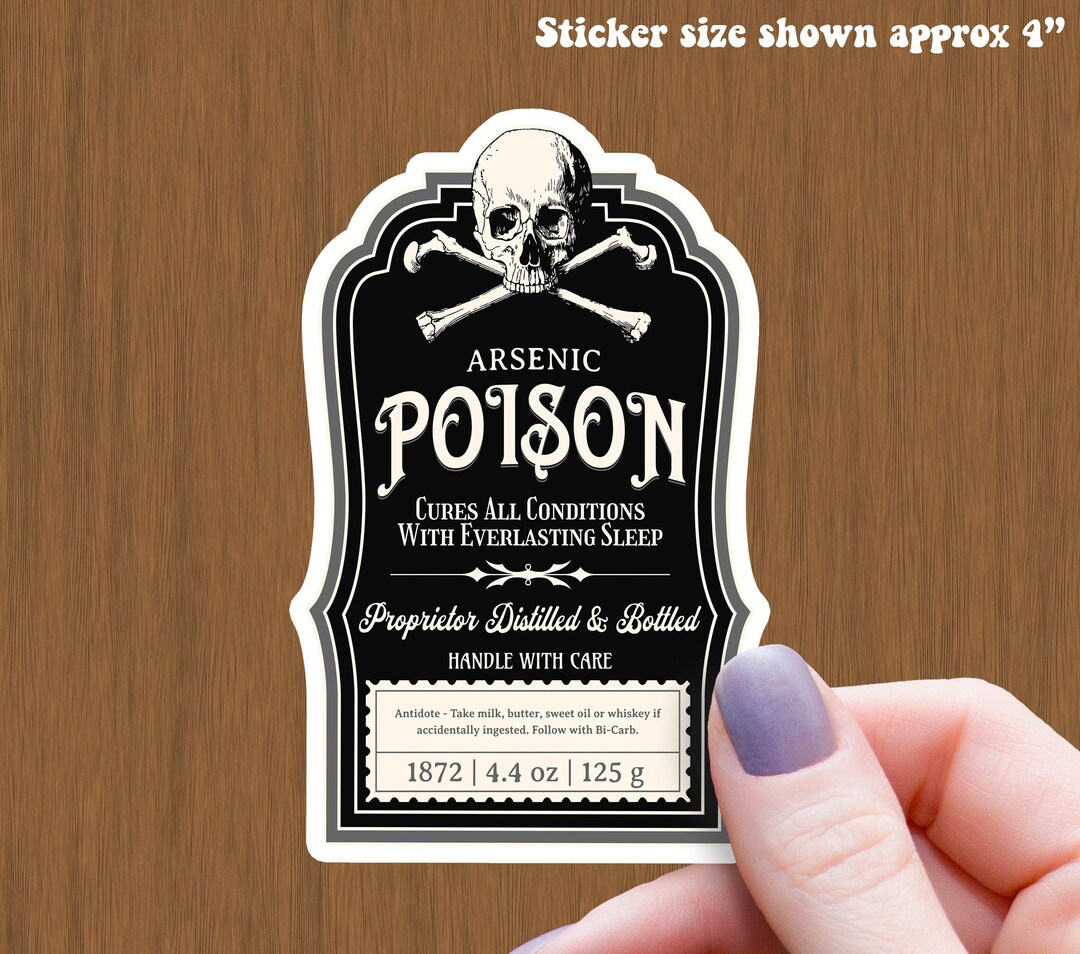 Poison Sticker Goth Sticker Skull Sticker Halloween Sticker Victorian ...