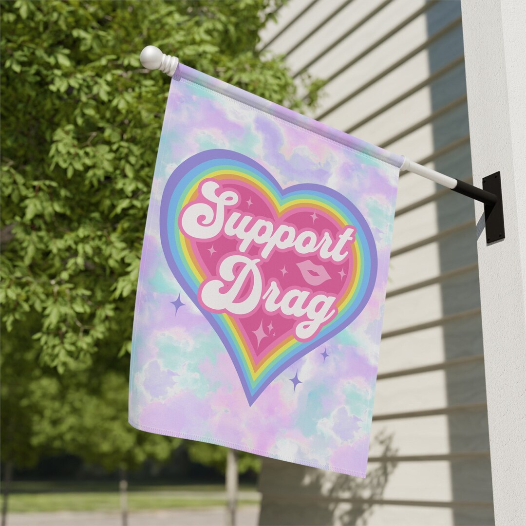 Support Drag Queens Flag Cute Drag Show Gay Rights Flag Queer Banner ...