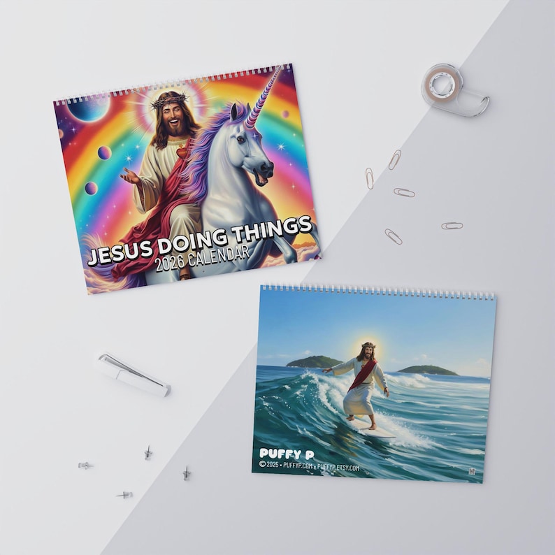 Funny 2026 Wall Calendar, Jesus Doing Things, Jesus Christ Monthly ...