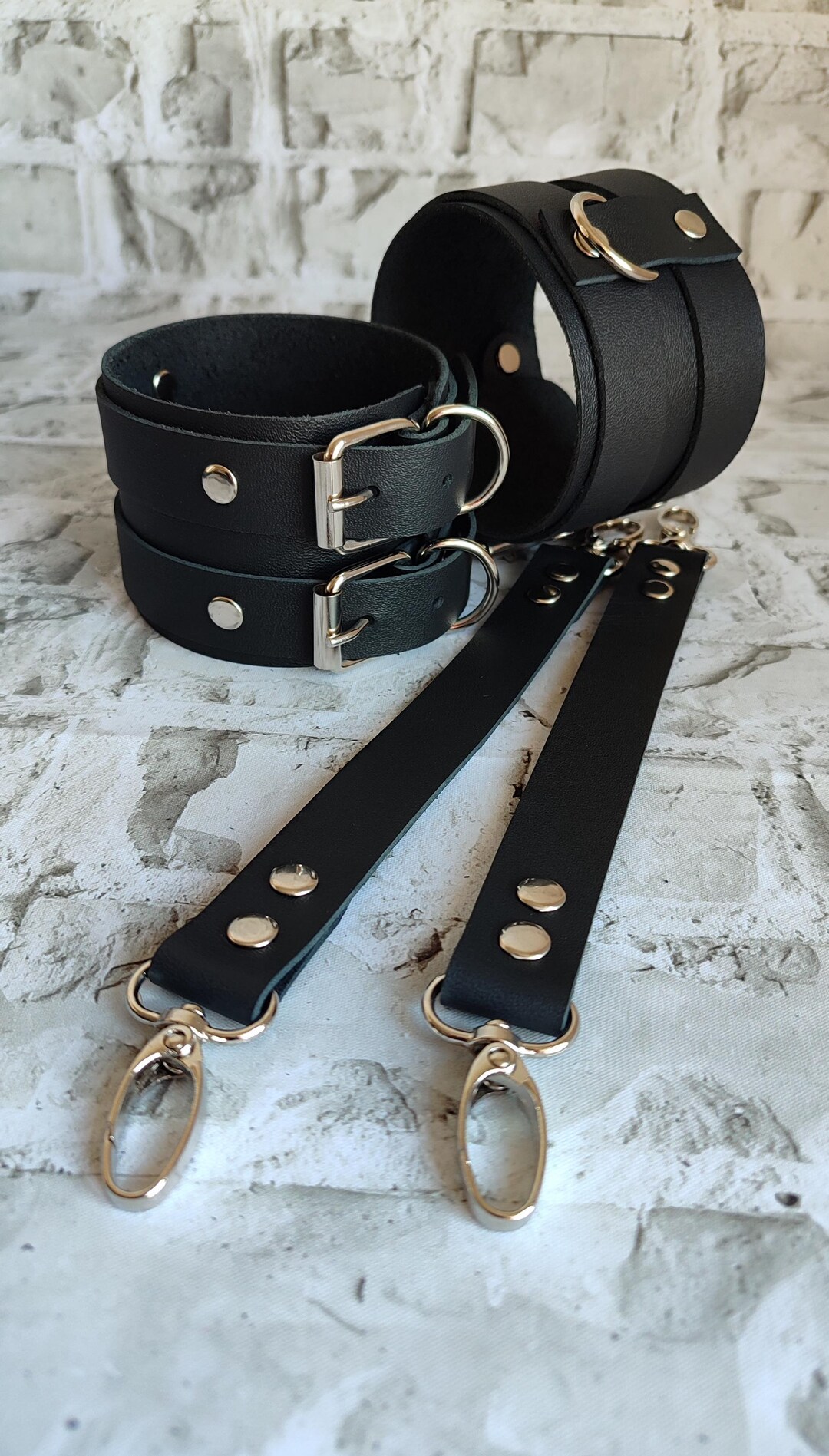 Shackles Made of Genuine Leather Leather Belt Leather Harness on Legs ...