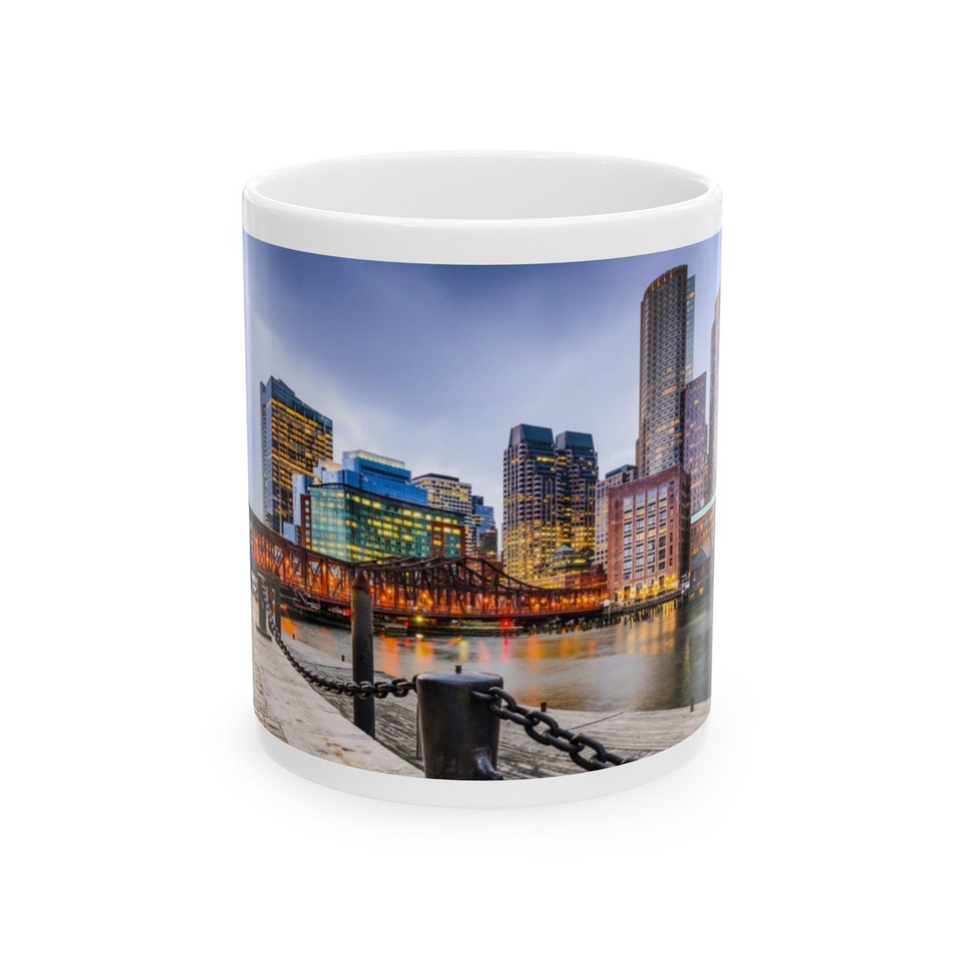 Boston Skyline Mug: Cityscape Coffee Cup, Boston Massachusetts Souvenir ...