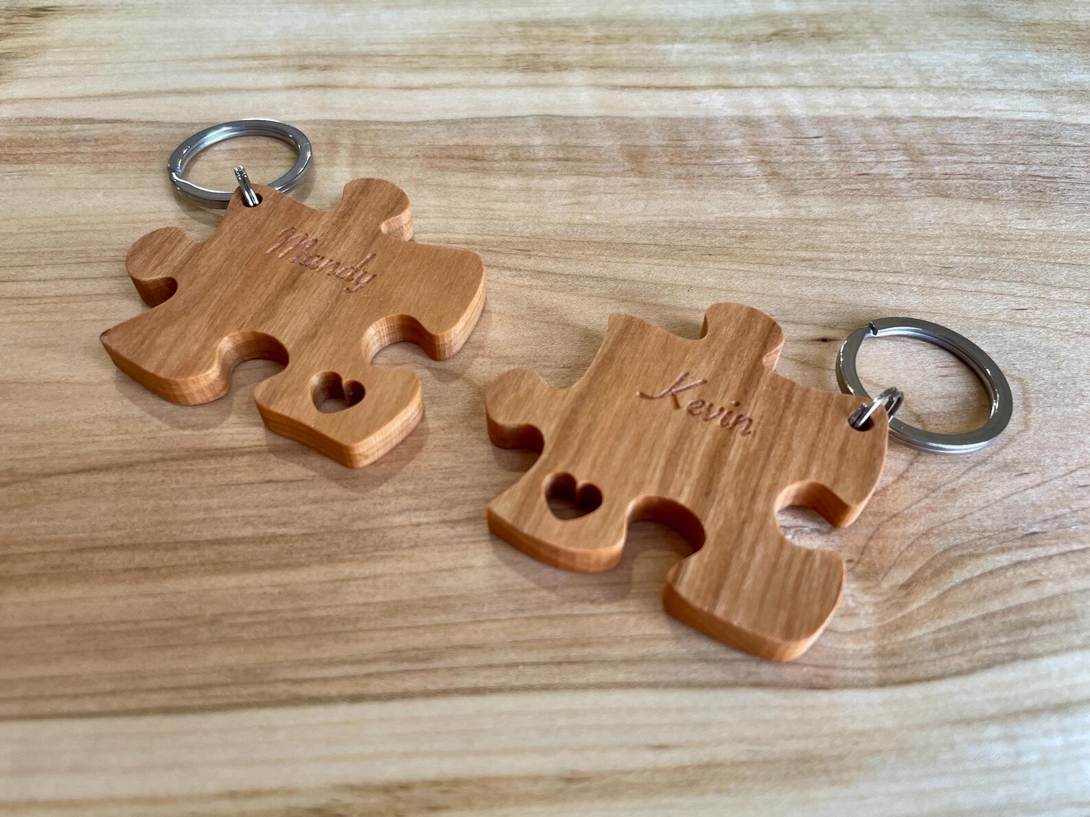 Wooden Puzzle Friendship Keychains - Etsy