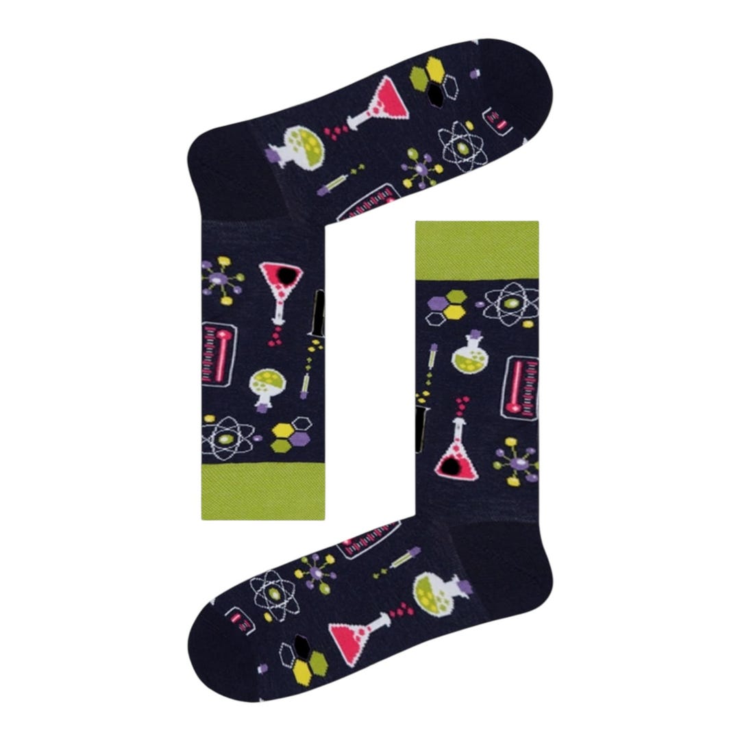 Science Lab Socks Funny Chemistry Beaker Scientist Gift Colourful ...