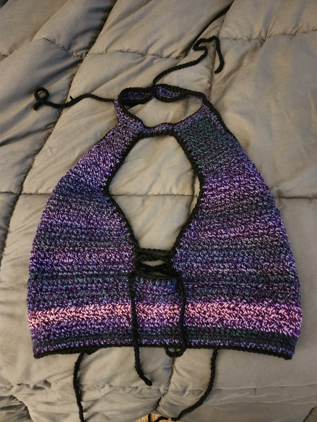 Hand Crocheted Halter Top With String Ties in the Back - Etsy