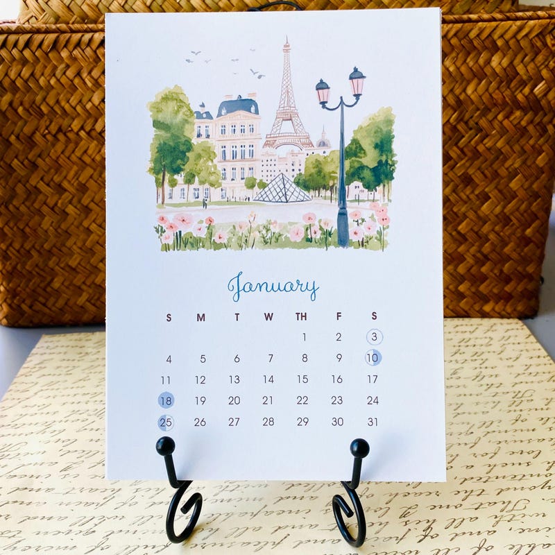 French Travel Calendar - Etsy