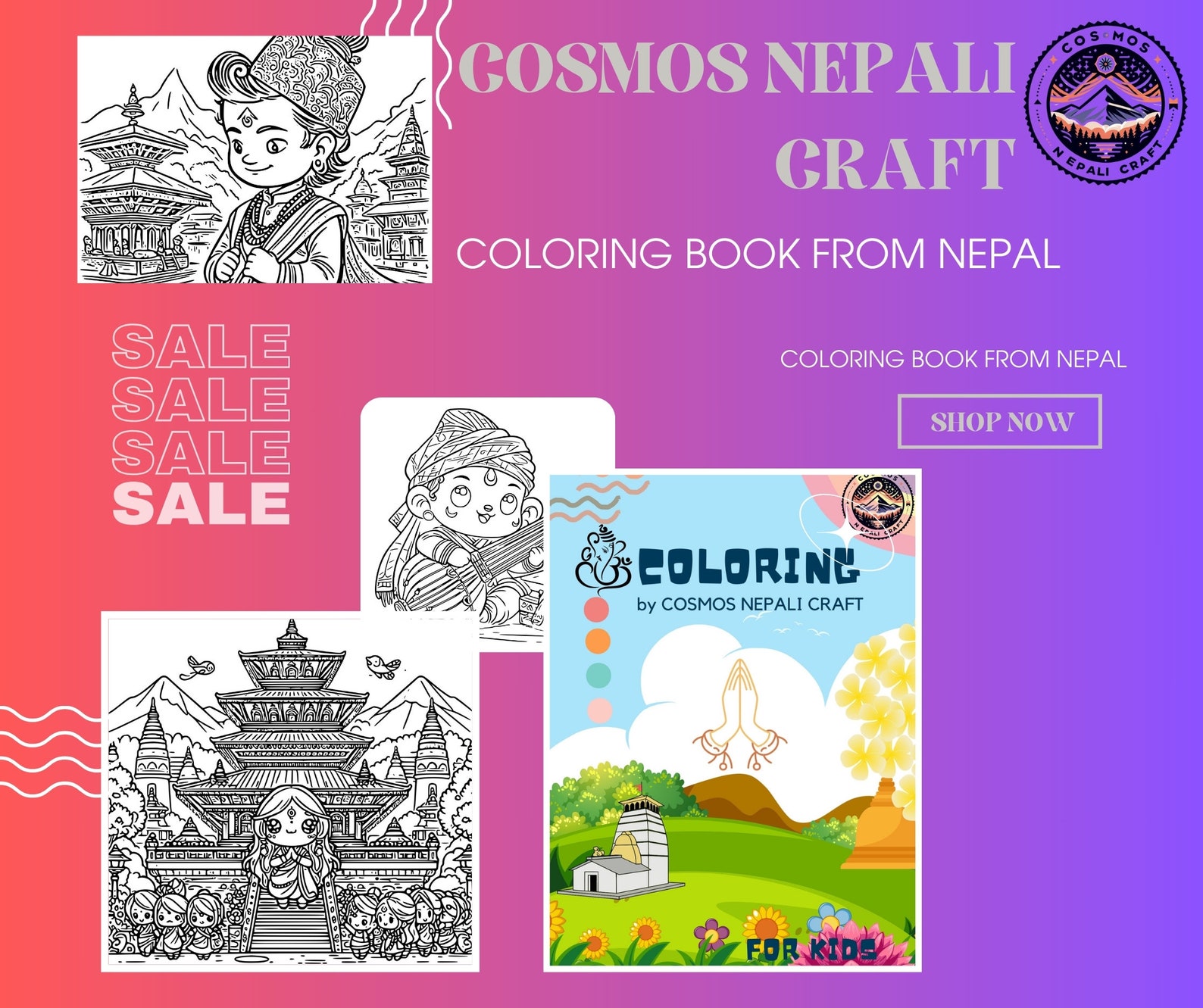Coloring Book From Nepal for Kids, 20 Pages of Amazing Things About ...