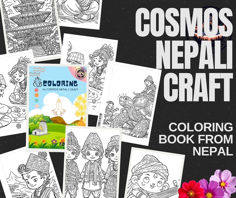 Coloring Book From Nepal for Kids, 20 Pages of Amazing Things About ...