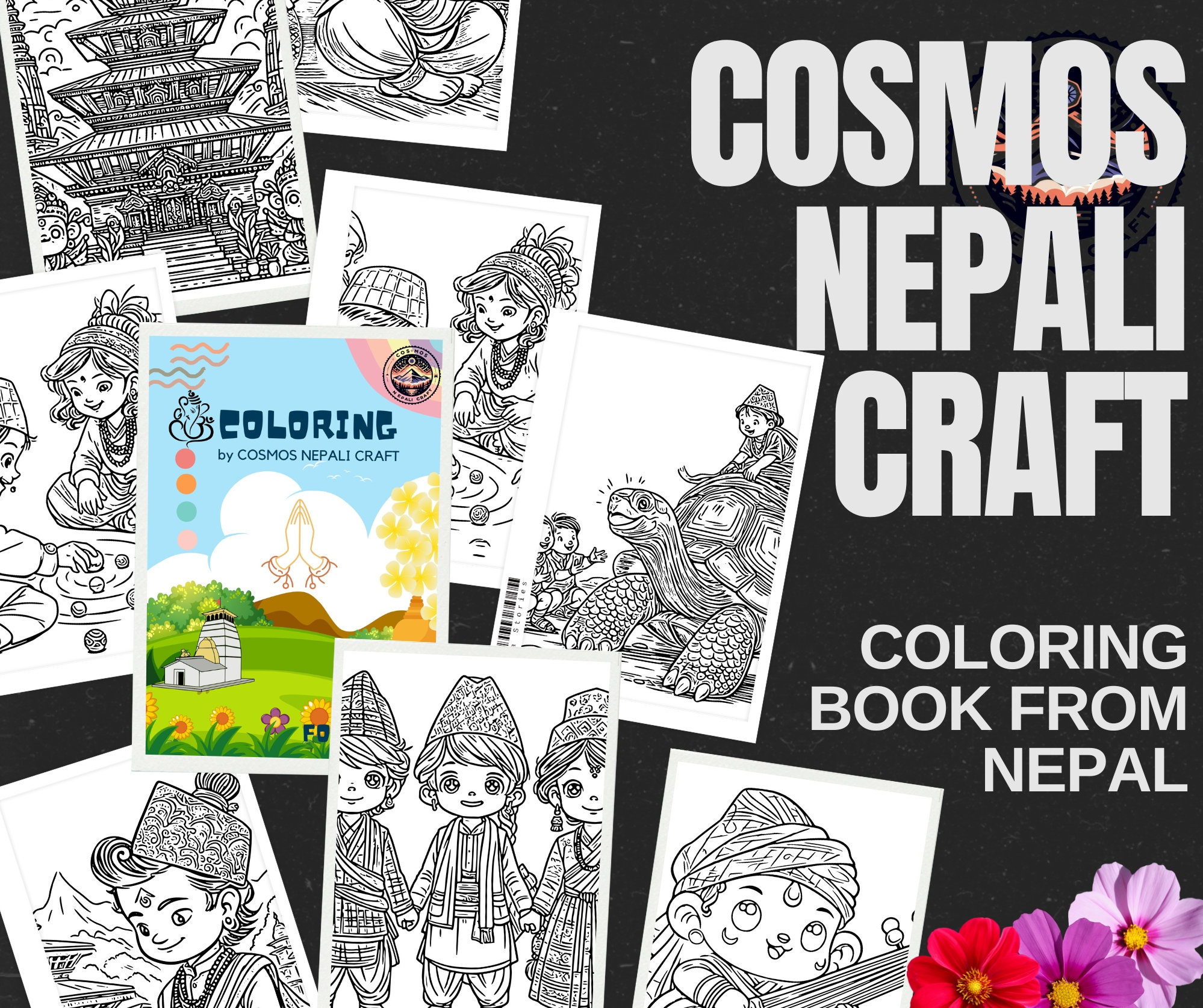 Coloring Book From Nepal for Kids, 20 Pages of Amazing Things About ...